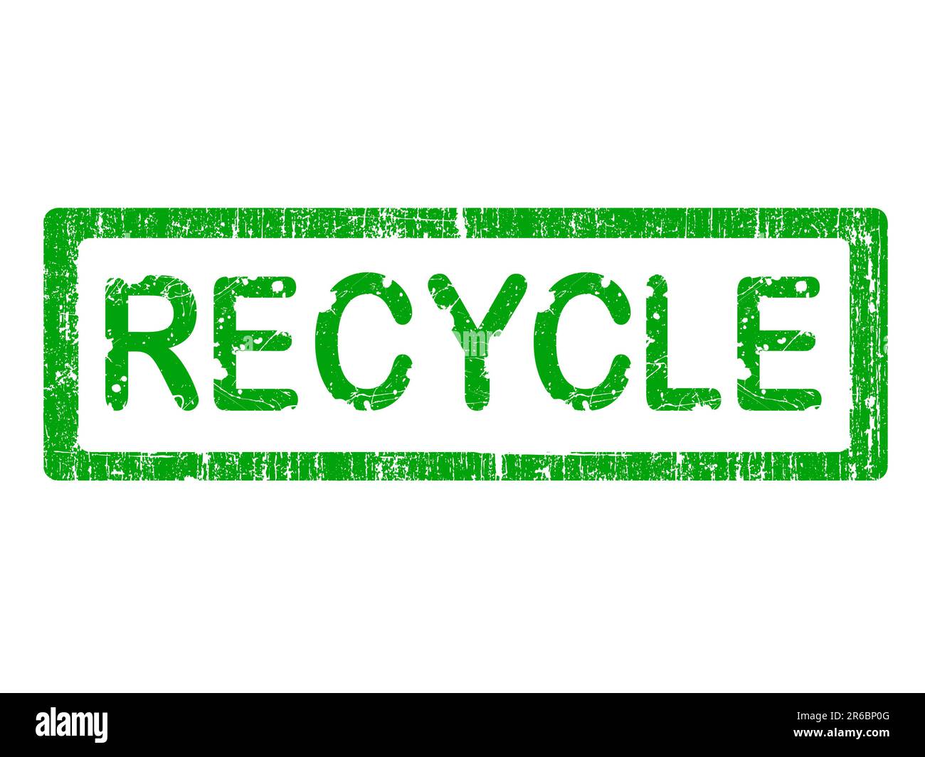 Grunge Office Stamp with the words RECYCLE in a grunge splattered text ...