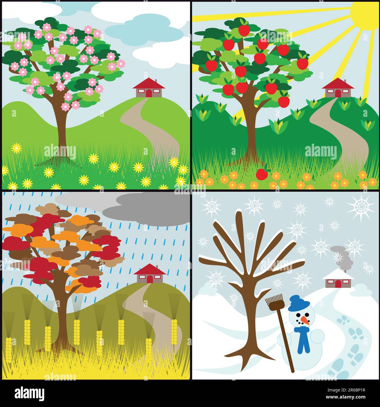 Apple tree house Stock Vector Images - Alamy