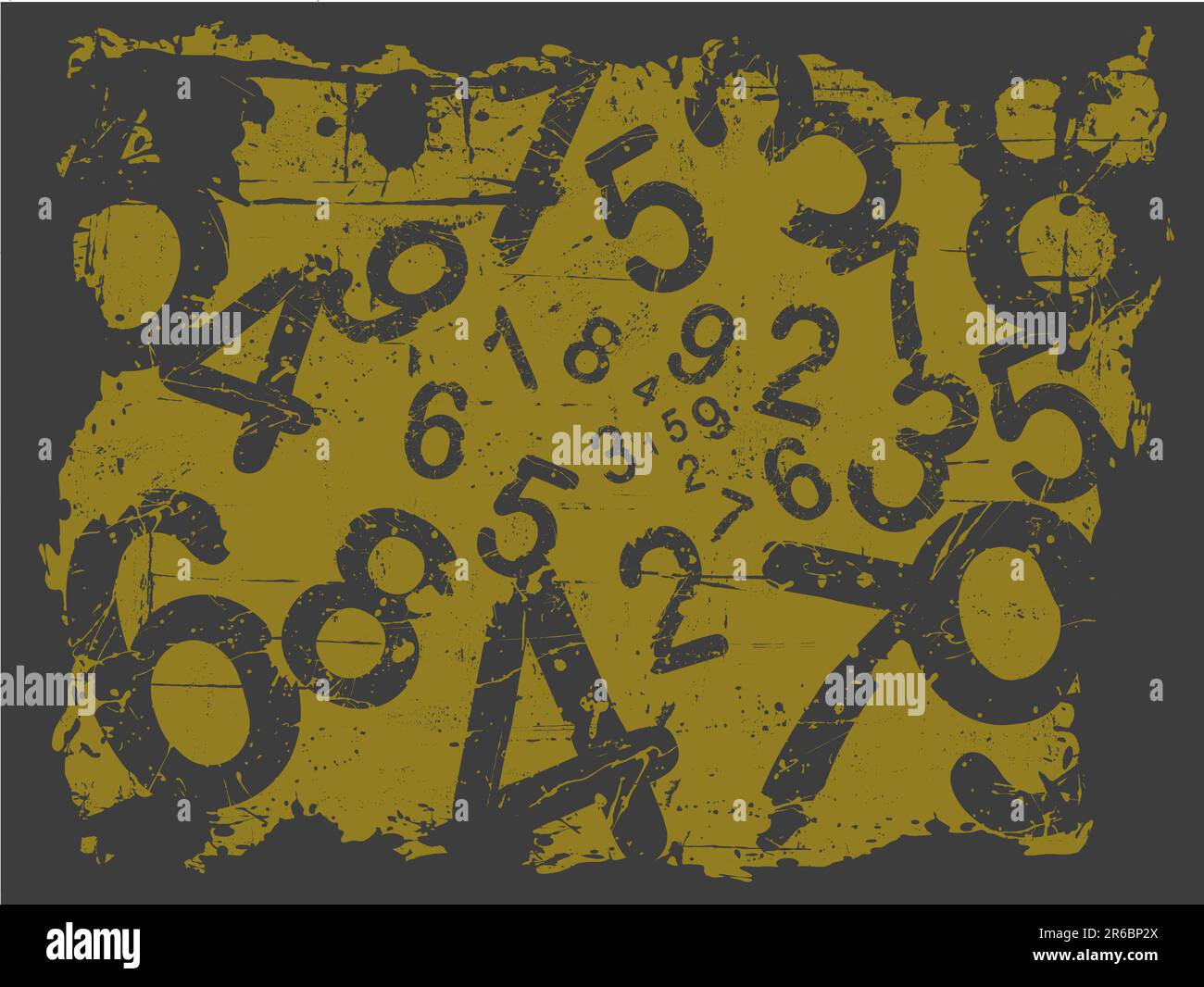 Tan Grunge Illustration with Acid Etched Numbers (Layered Vector Stock ...