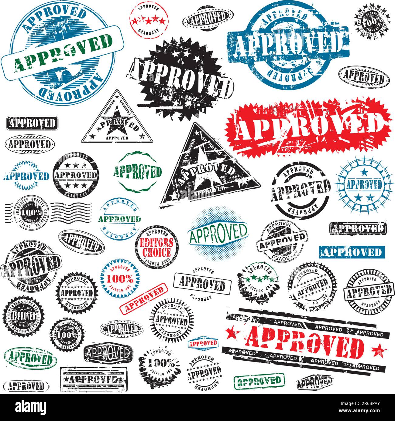 Collection of grunge office rubber stamps with word approved. See other ...