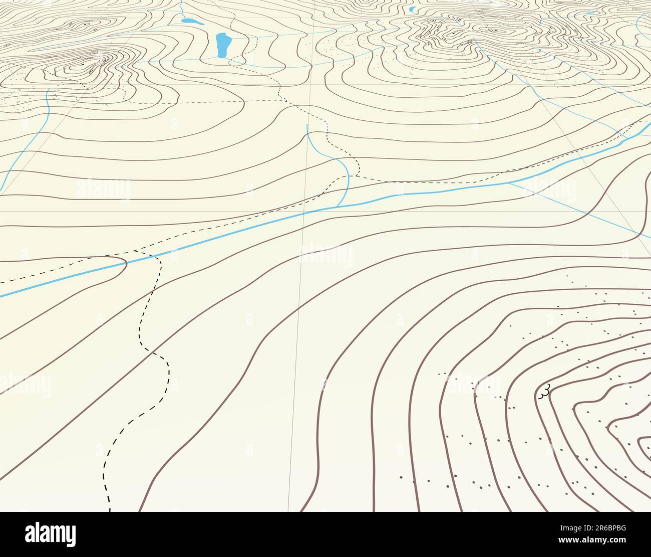 Editable vector illustration of an angled generic contour map Stock ...