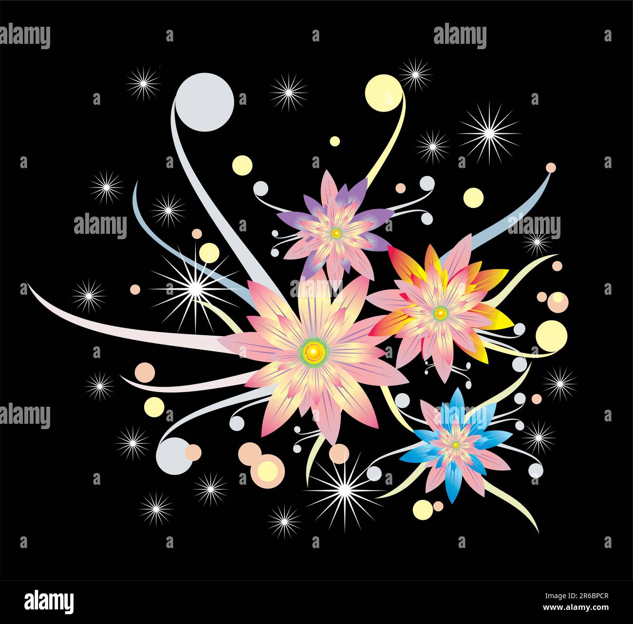 Abstract colorful Background with flower elements Stock Vector Image ...