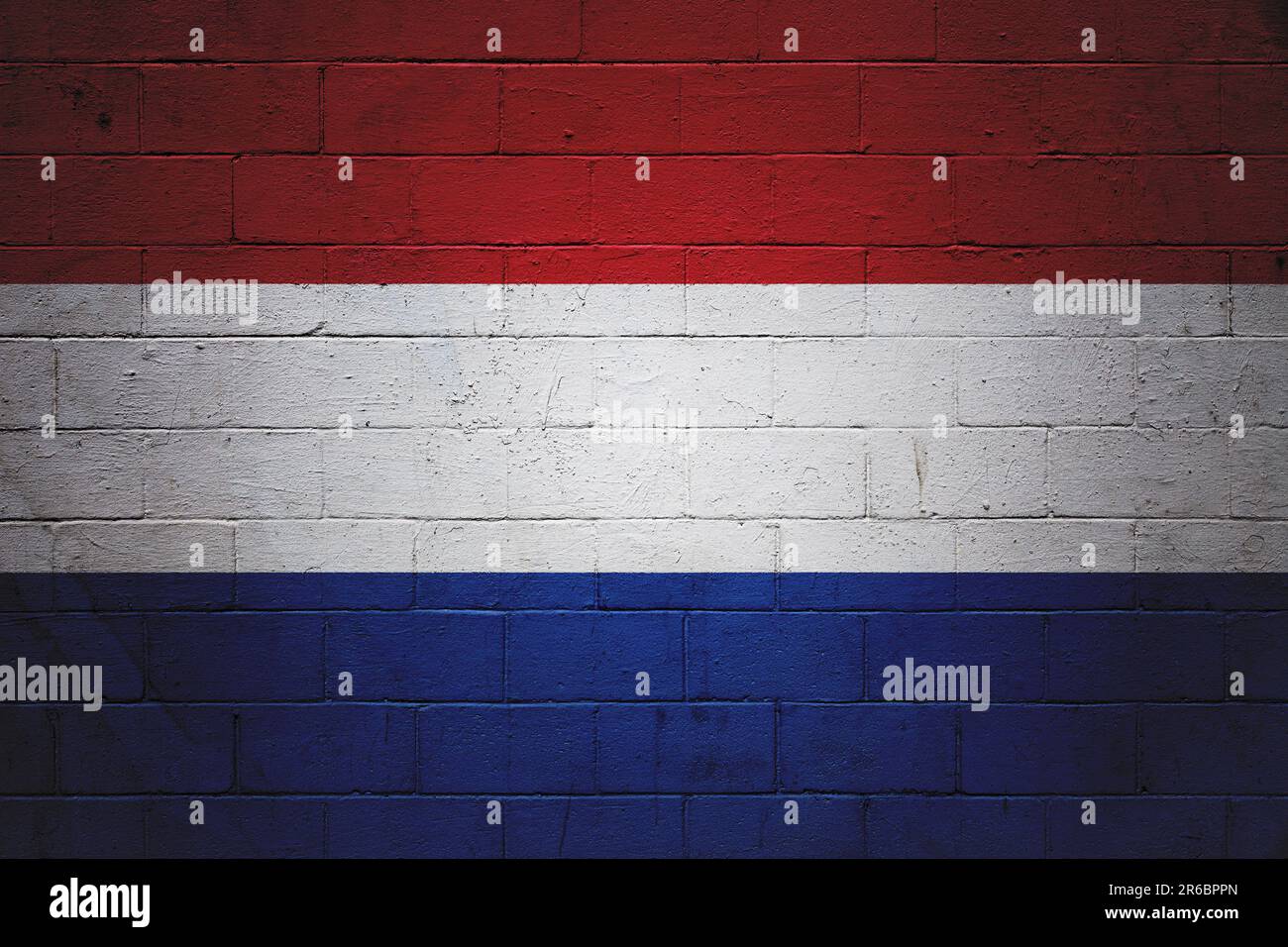 Flag of the Netherlands painted on a brick wall Stock Photo - Alamy