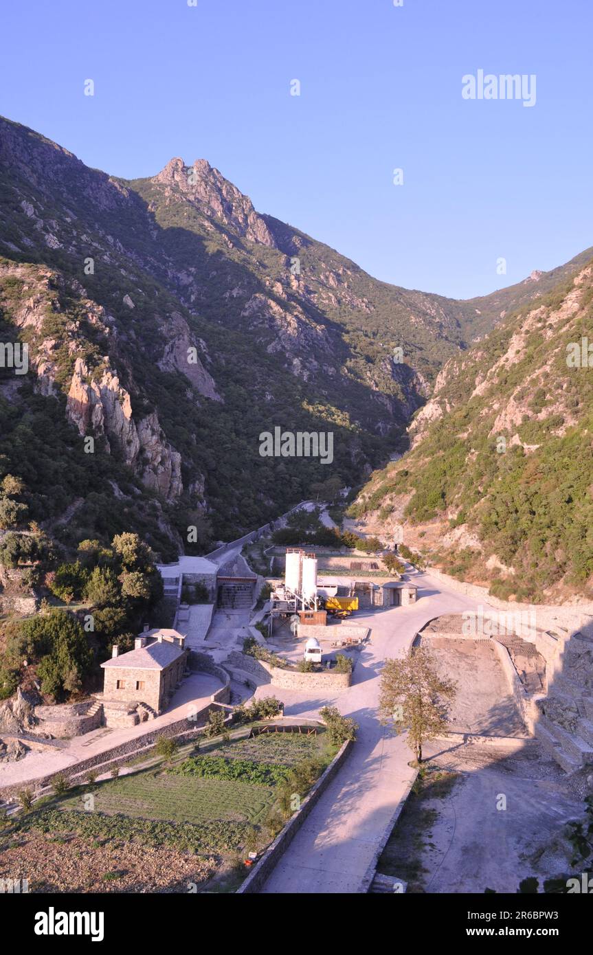The Monastery of Dionysiou is a monastery built on Mount Athos Stock ...