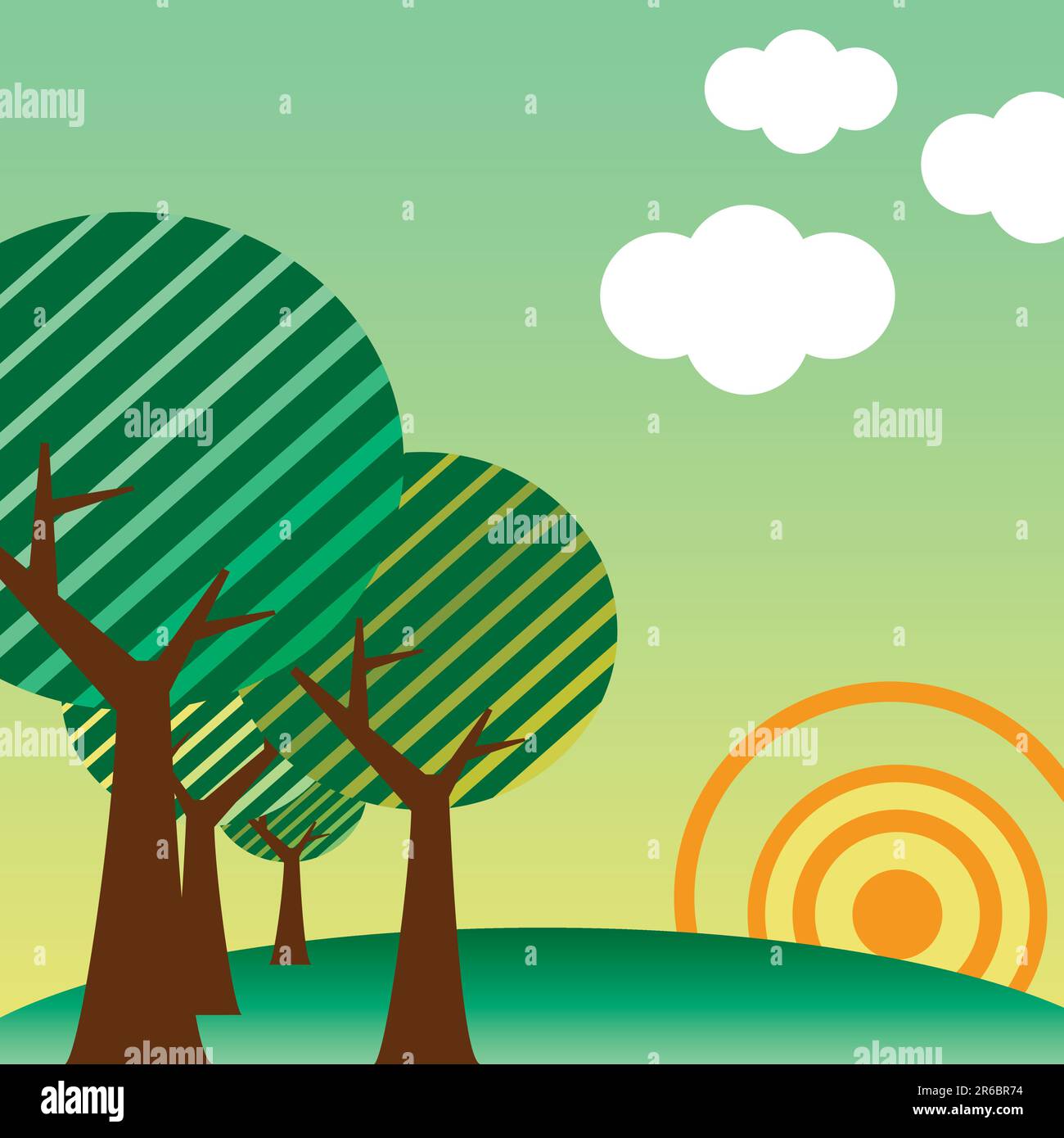 Afternoon sun in clouds Stock Vector Images - Alamy