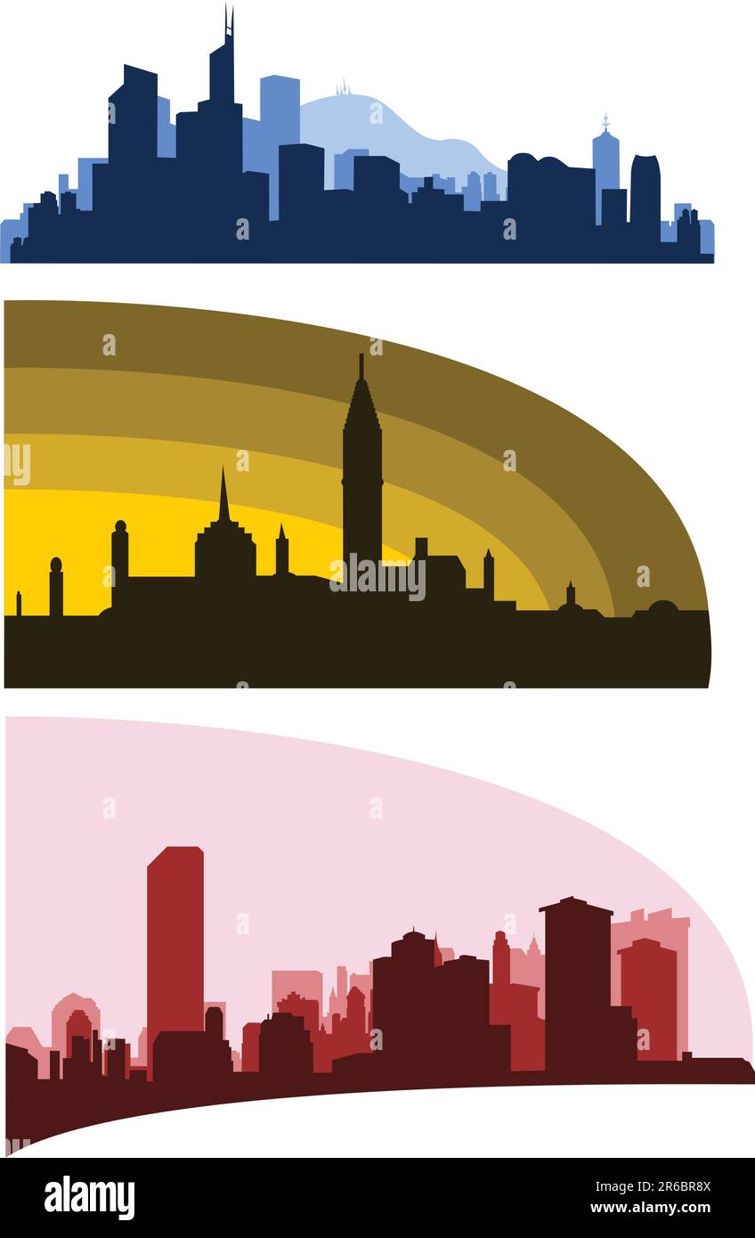 vector collection of different cities skylines Stock Vector Image & Art ...
