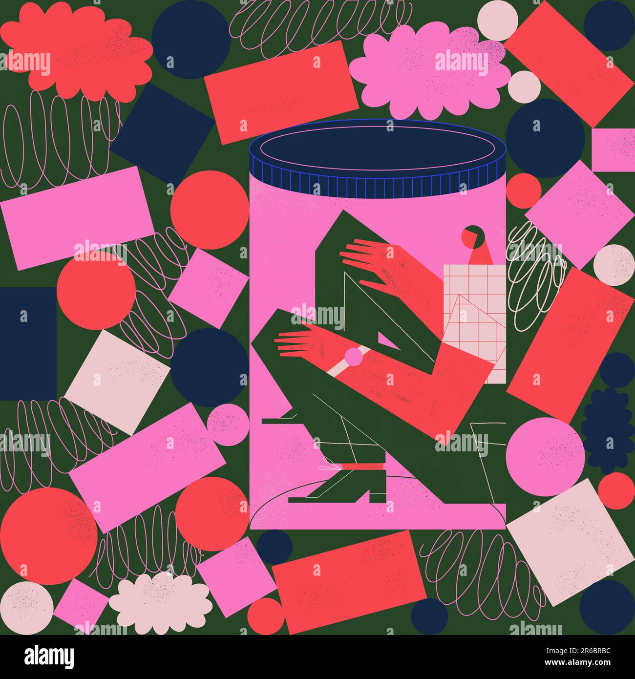 Adult man feeling blocked by his negative mood and toxic emotions or ...