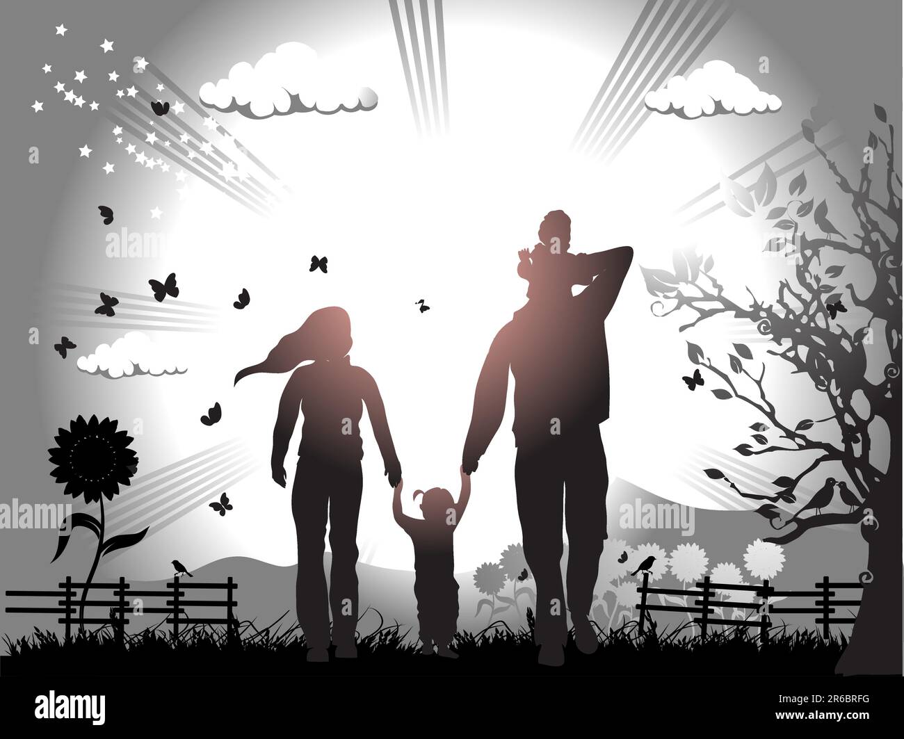 Mom son on nature Stock Vector Images - Alamy