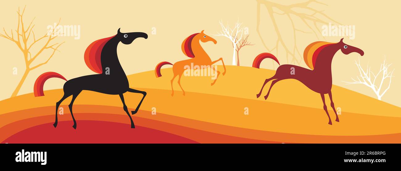 vector illustration of wild horse Stock Vector Image & Art - Alamy