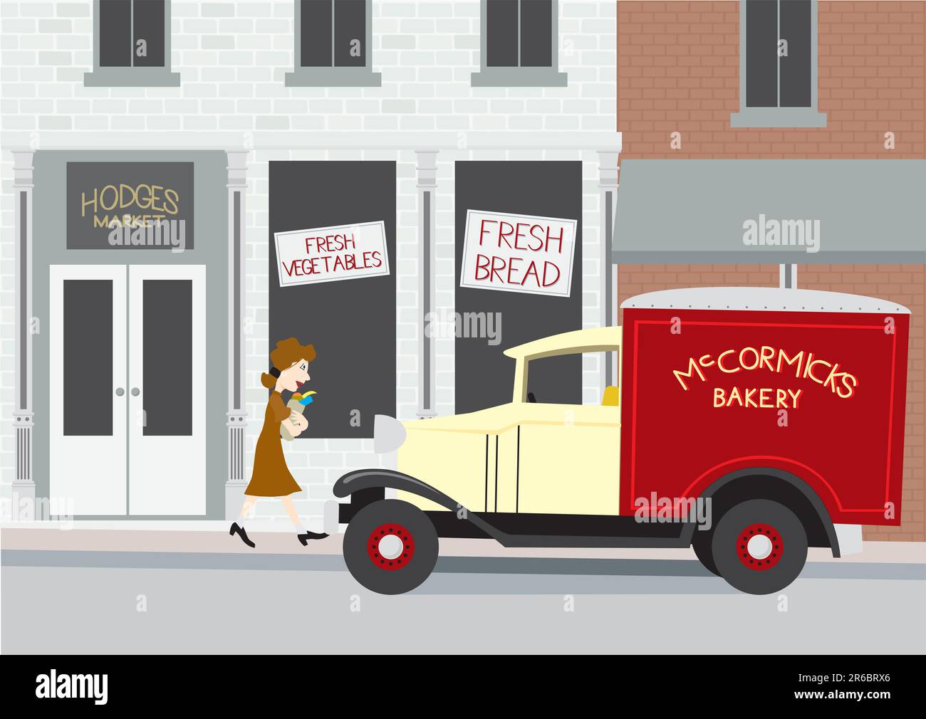 1940s grocery store Stock Vector Images - Alamy