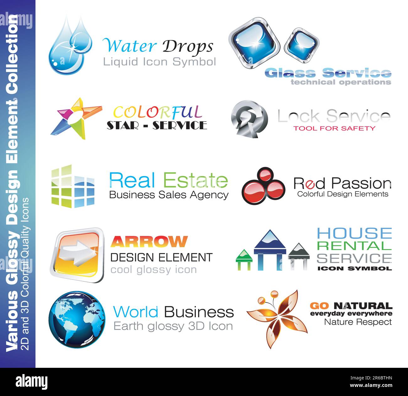 2D and 3D Glossy Colurful Design elements Stock Vector Image & Art - Alamy