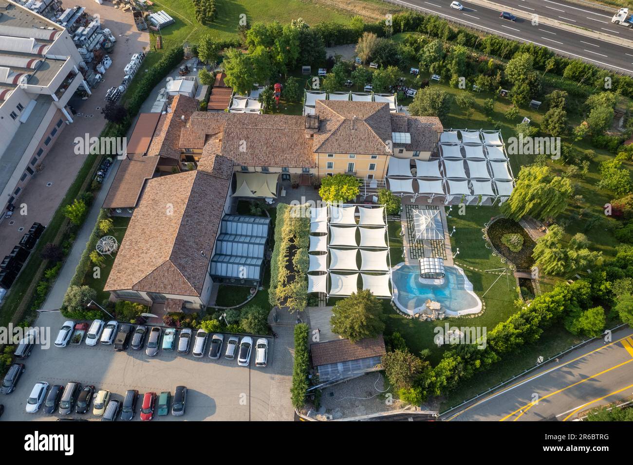 Expensive private villa venue location. Swimming pool in a park ...