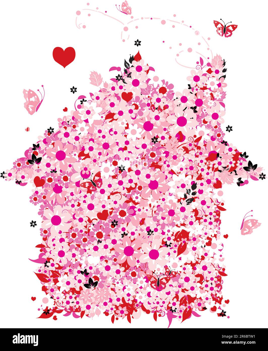 Floral house, vector illustration for your design Stock Vector Image ...