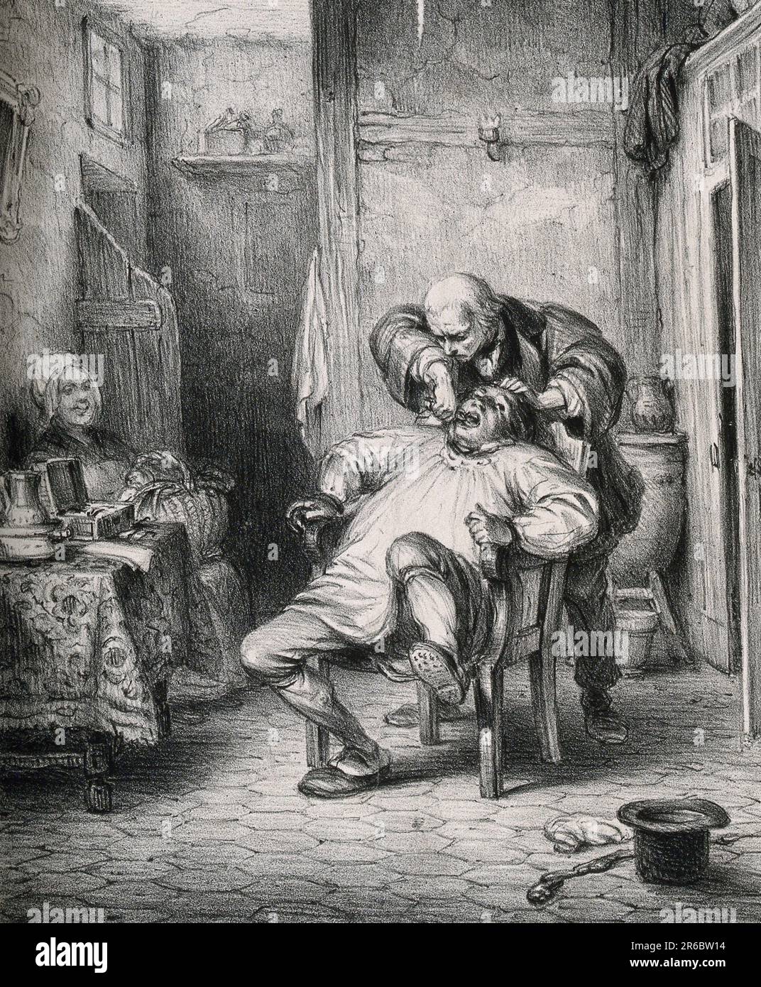 Medicine, Anatomy, Surgery, A country dentist in his office pulls a ...