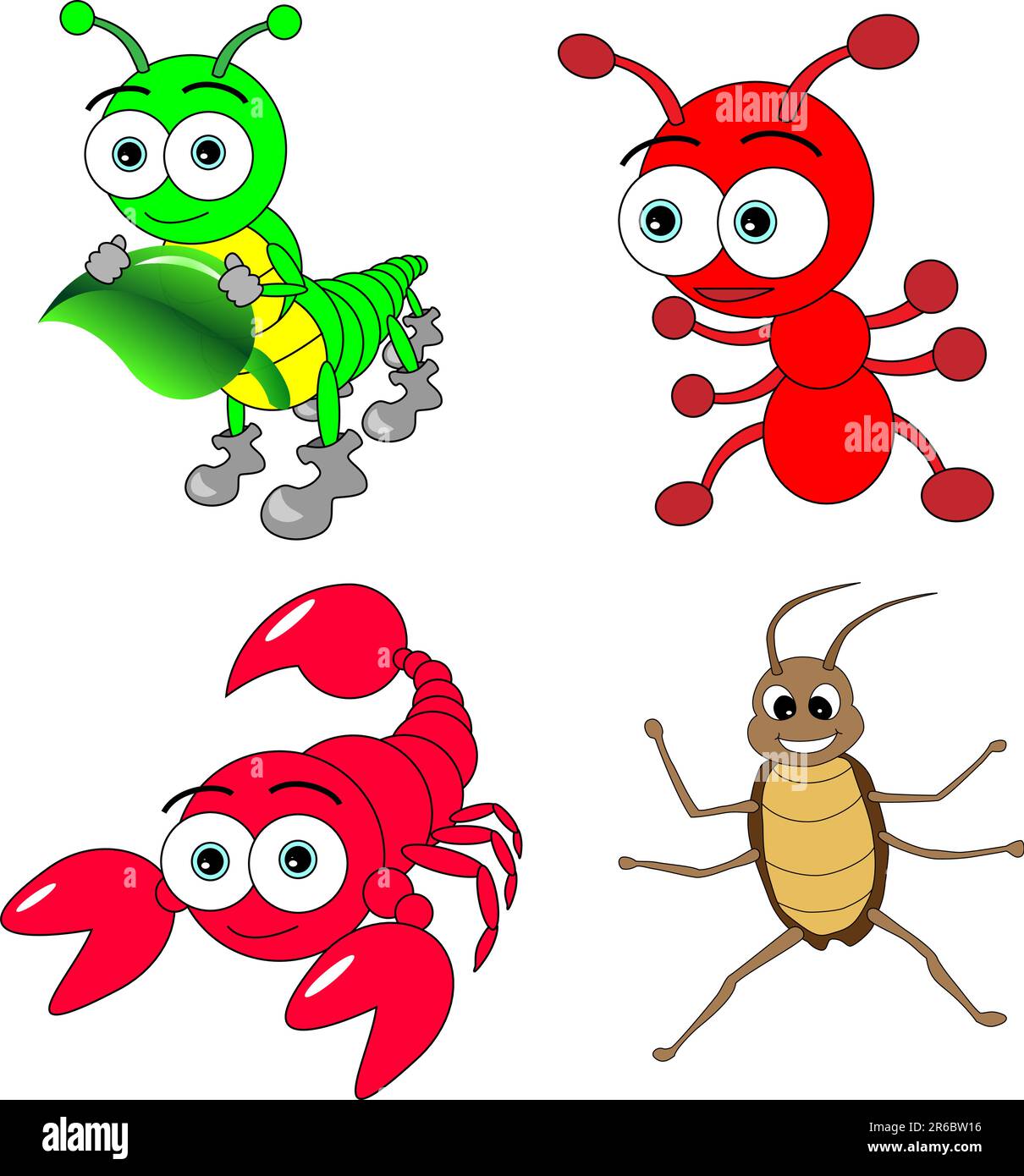 Illustration of Cute Insects Set Stock Vector Image & Art - Alamy