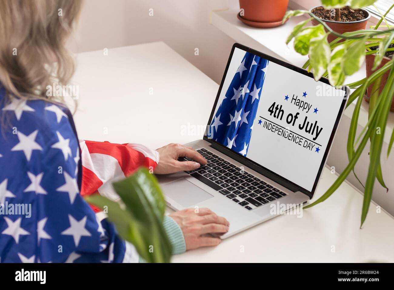 4th of July American Independence Day USA flags decorations in office ...