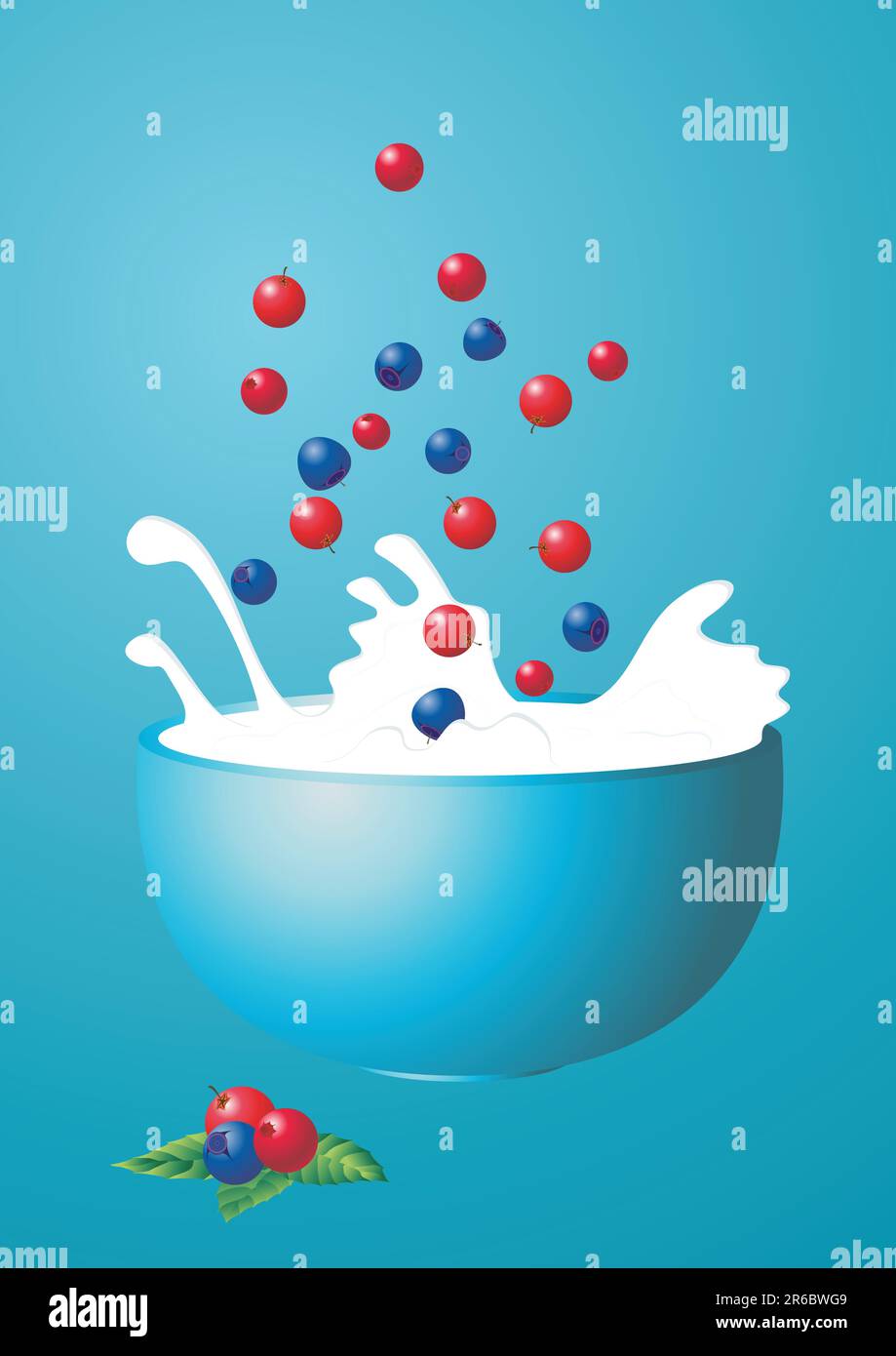 Ripe berries red bilberry Stock Vector Images - Alamy