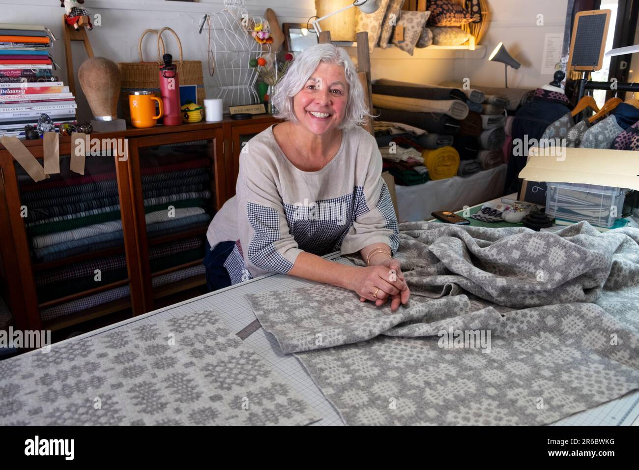 Businesswoman Julie Leonard owner designer of The Welsh Girl shop ...
