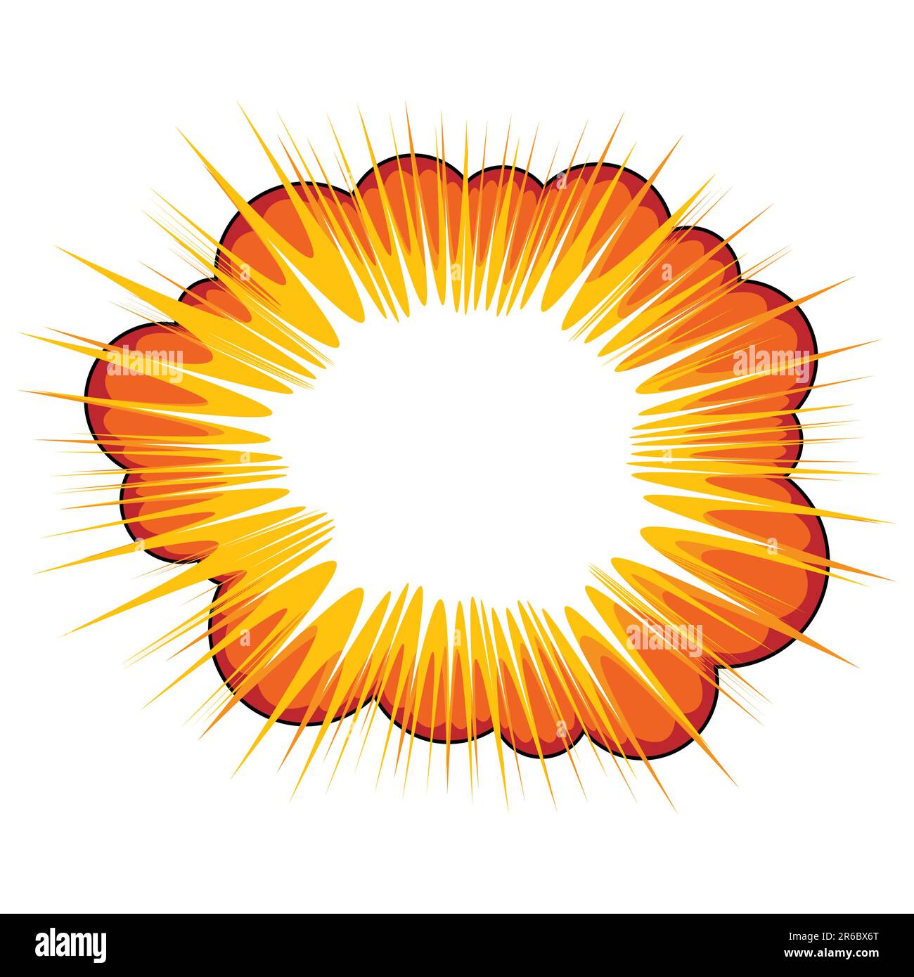 Orange explosive callout area for text over white background Stock ...