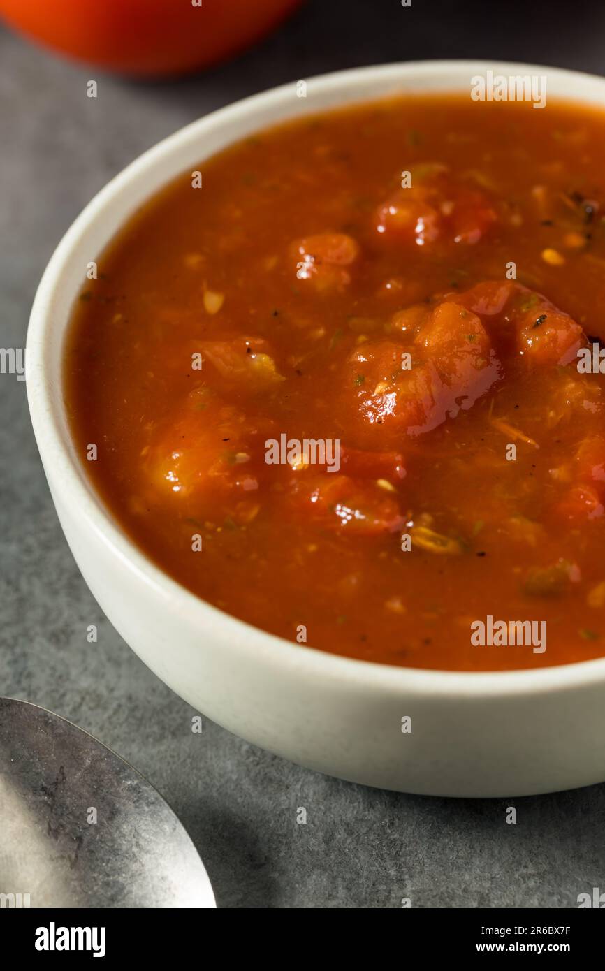 Homemade Red Tomato Mexican Salsa with Cilantro Stock Photo - Alamy
