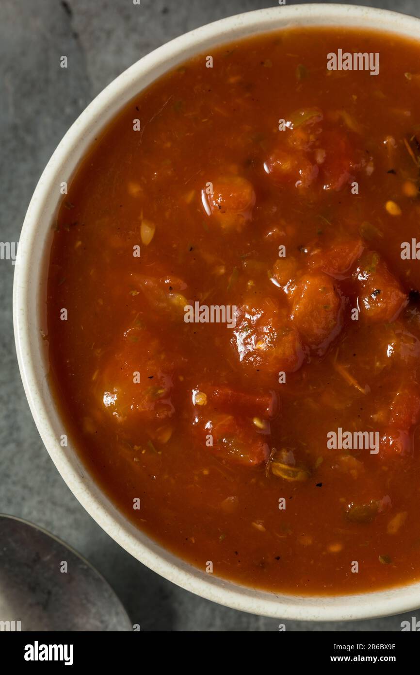 Homemade Red Tomato Mexican Salsa with Cilantro Stock Photo - Alamy