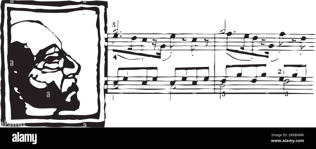 Profile of man and a series of music notes Stock Vector Image & Art - Alamy