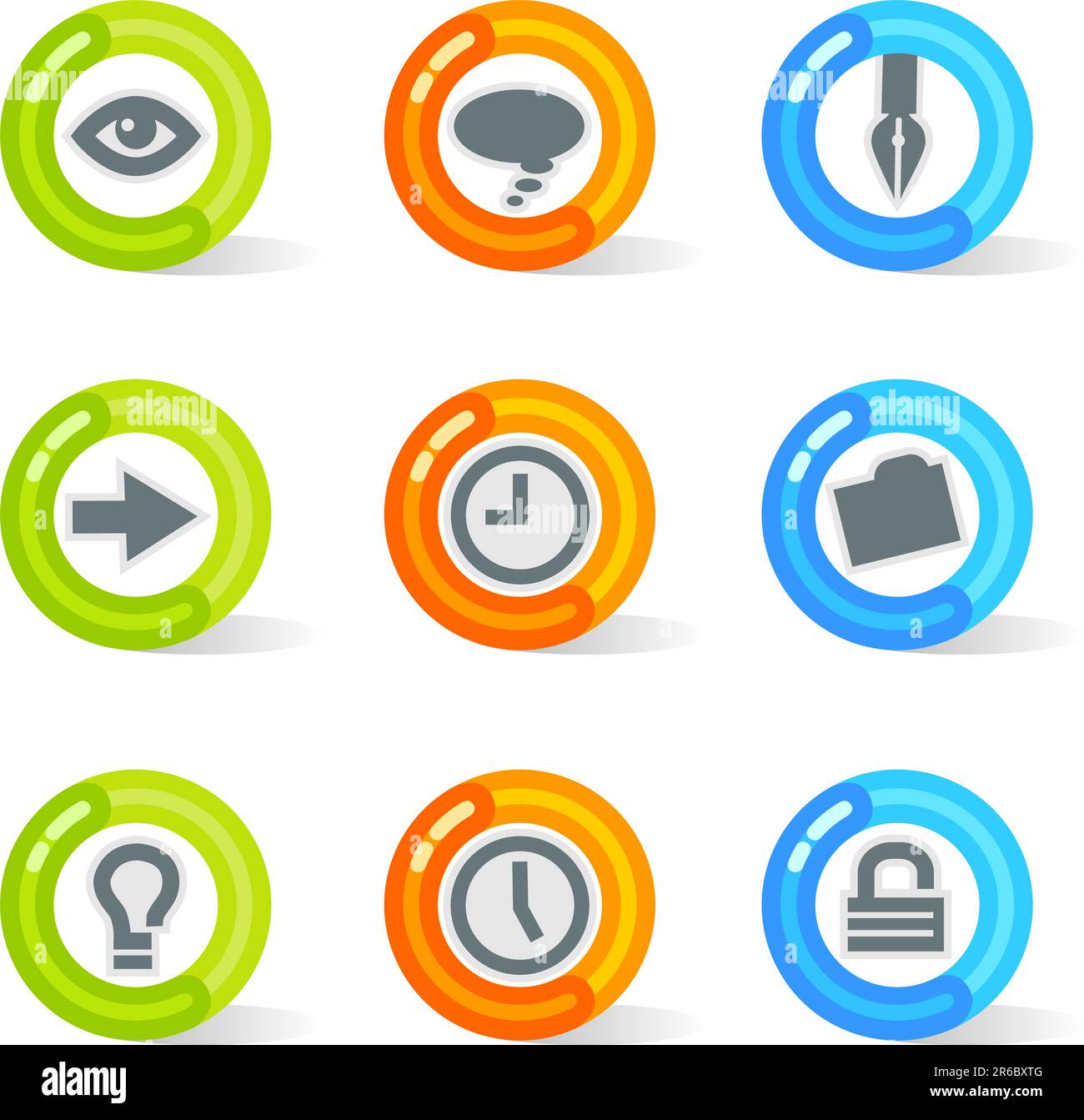 Stylish colorful gel Icons with device symbols; easy edit layered files ...