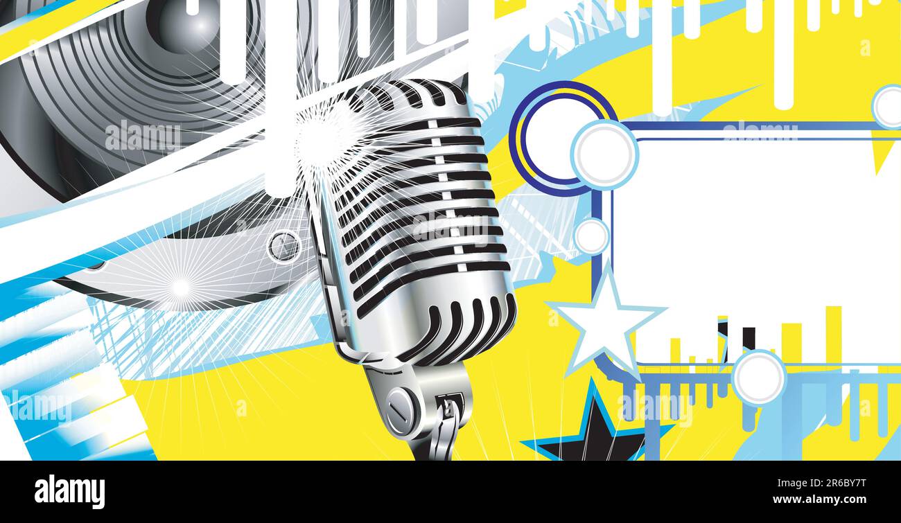 Abstract Music Background With Old microphone Stock Vector Image & Art ...