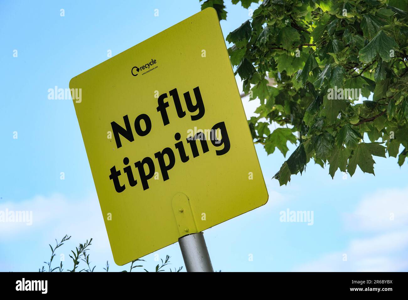 No fly tipping sign Stock Photo - Alamy