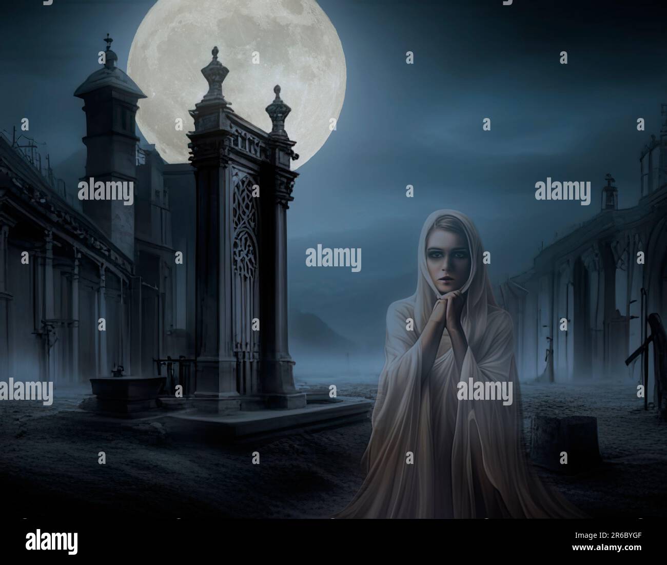 Woman ghost cemetery hi-res stock photography and images - Alamy