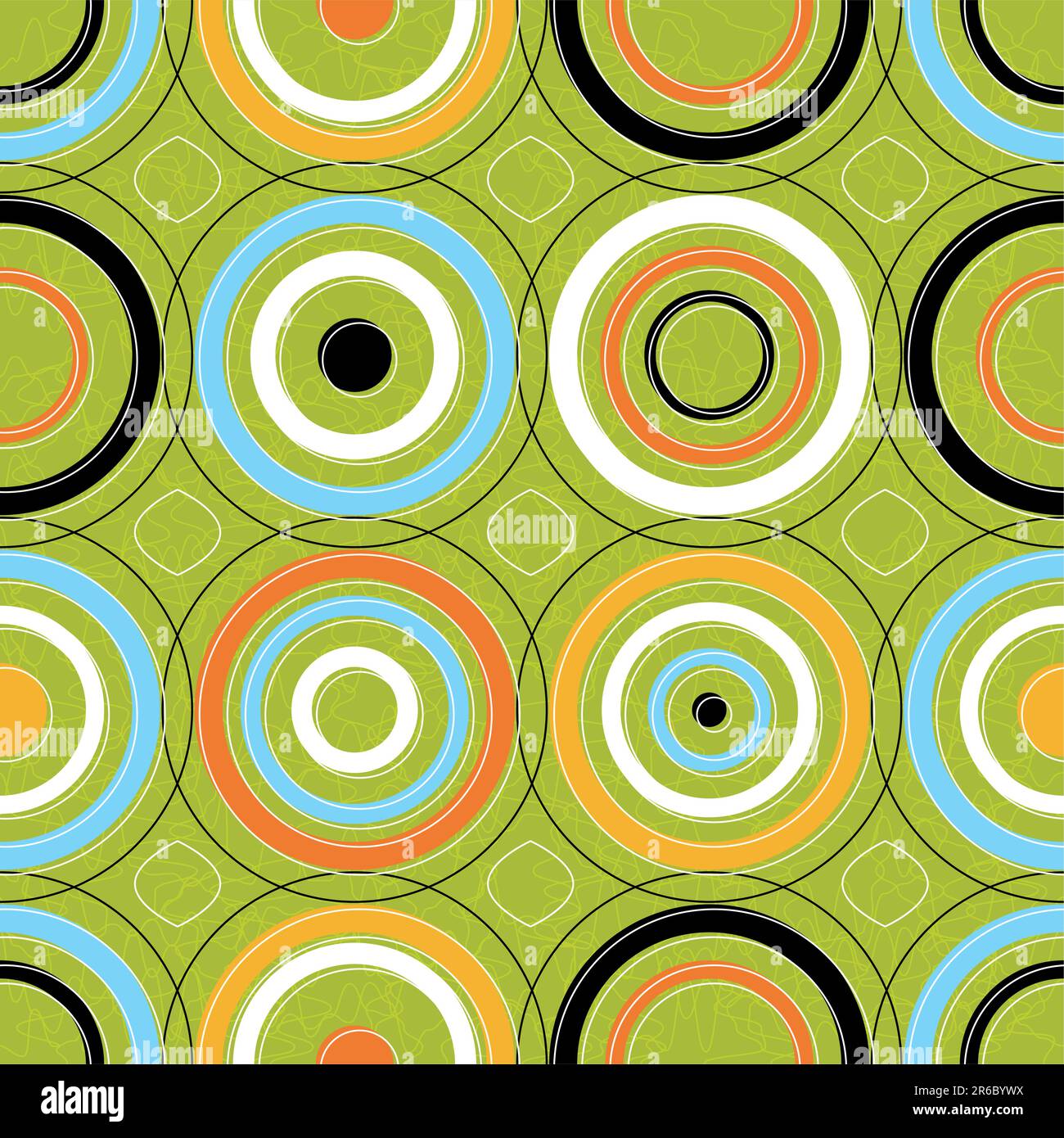 Seamless Retro-stylized Concentric Circles. Tileable, seamless easy ...