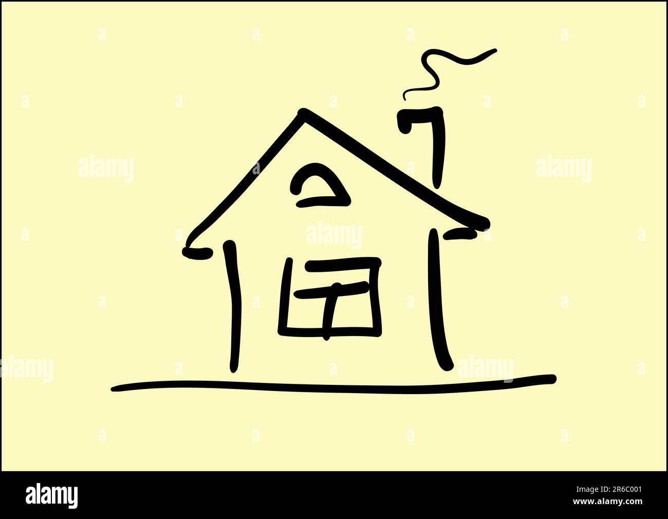 Vector Line art image of small house Stock Vector Image & Art - Alamy