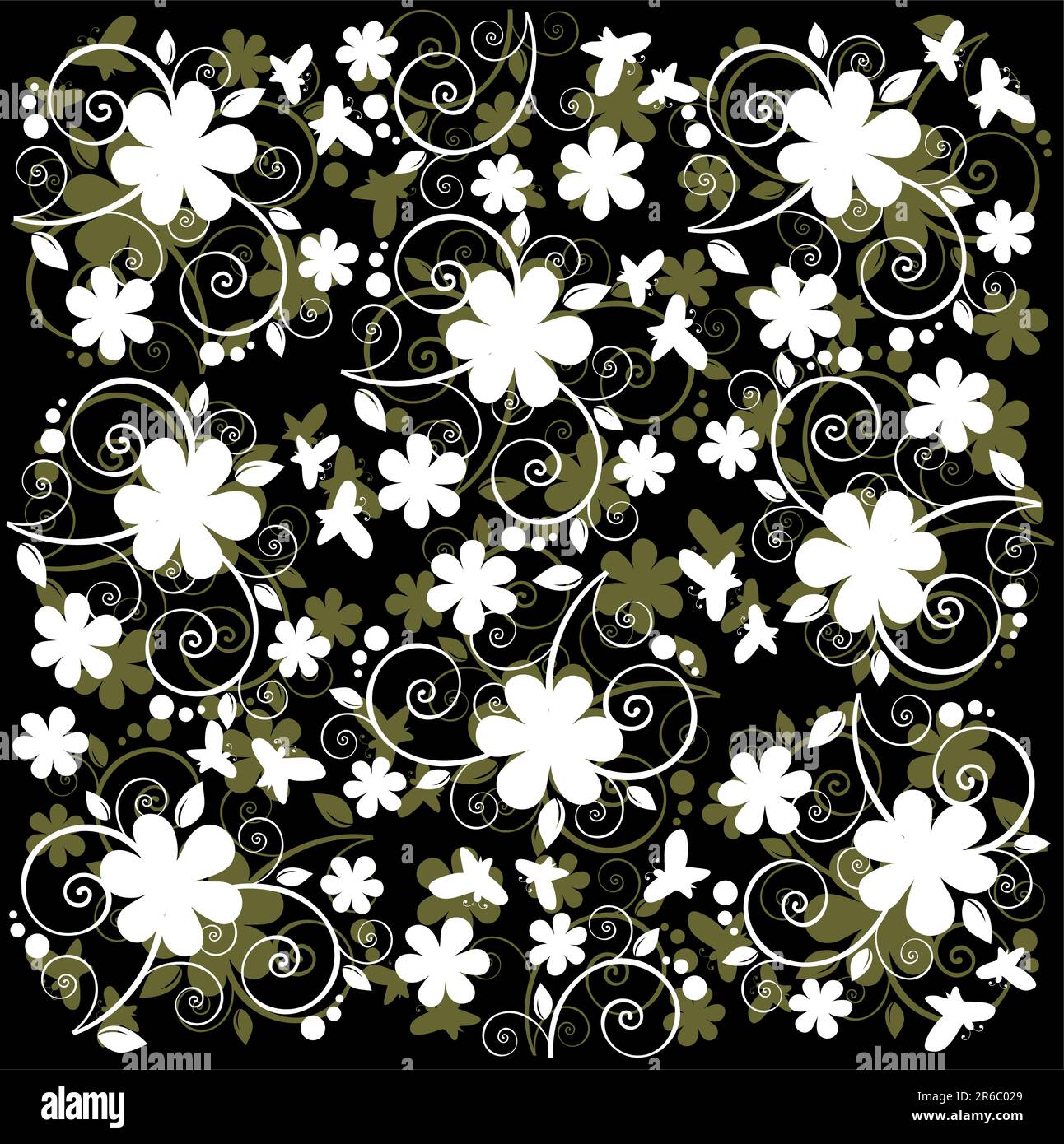 White flowers dark background Stock Vector Images - Alamy