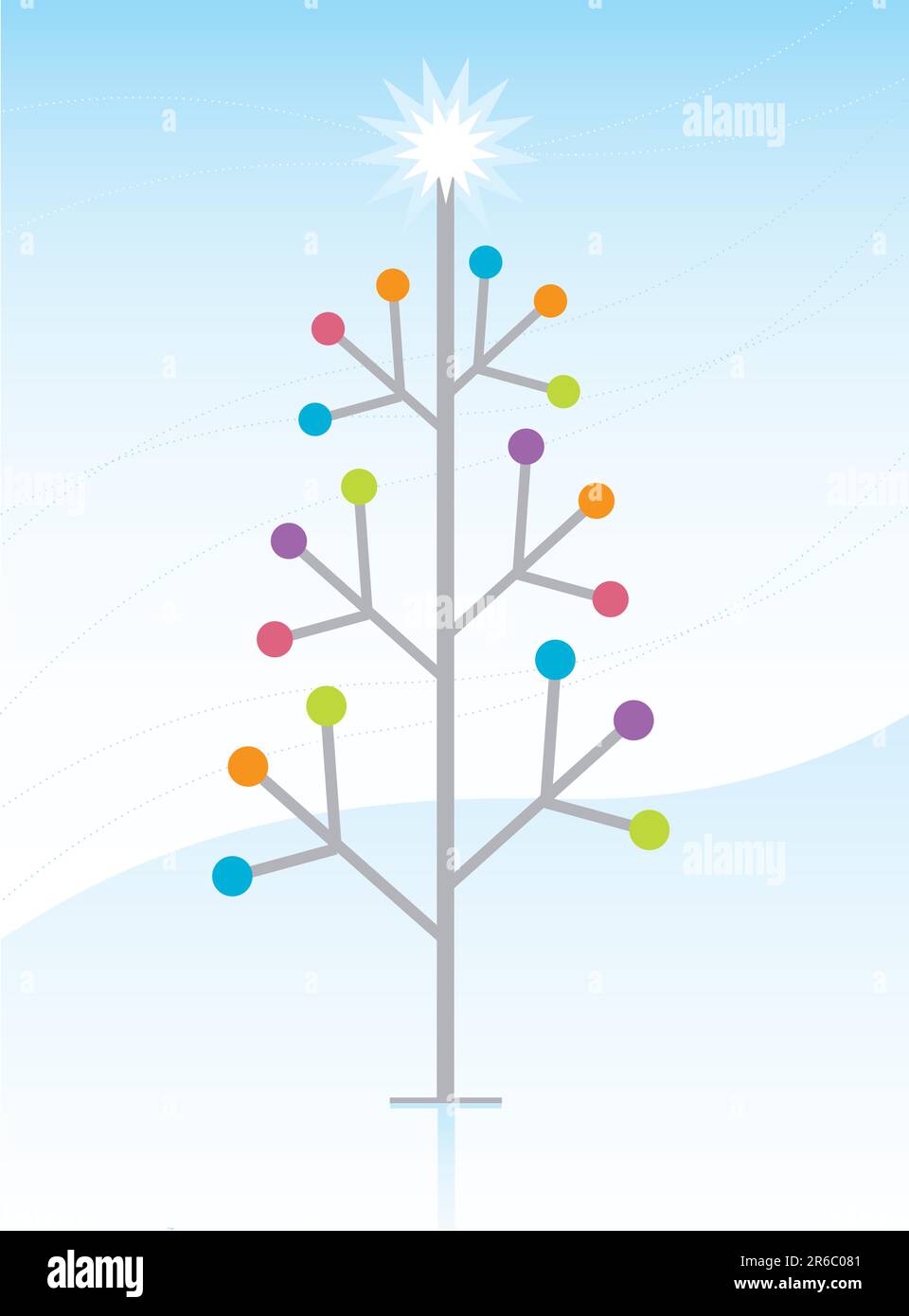 Stylized Retro-modern Christmas Tree. Flexible, easy-edit file Stock ...