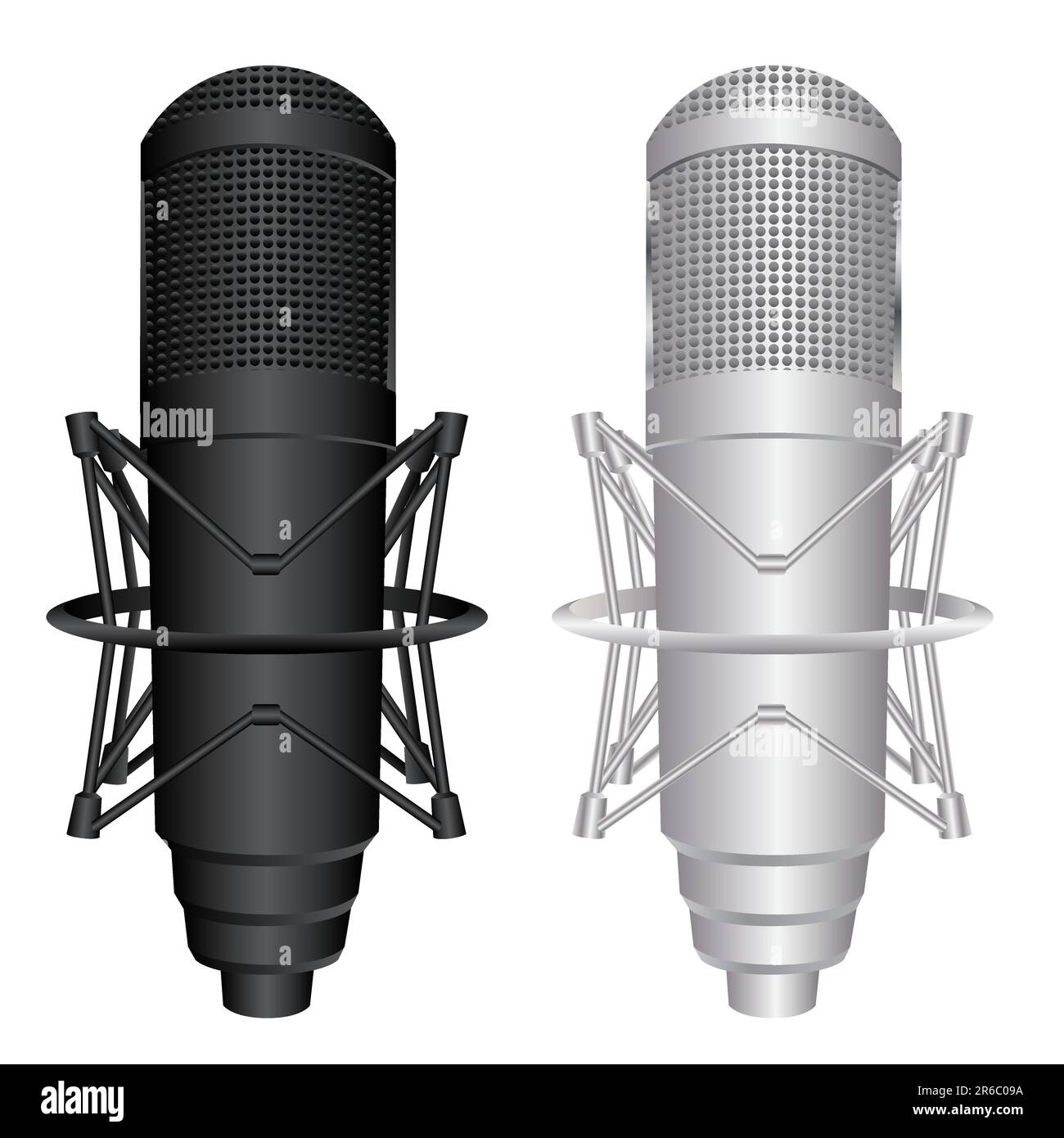 Vector image of microphones isolated on white background Stock Vector ...