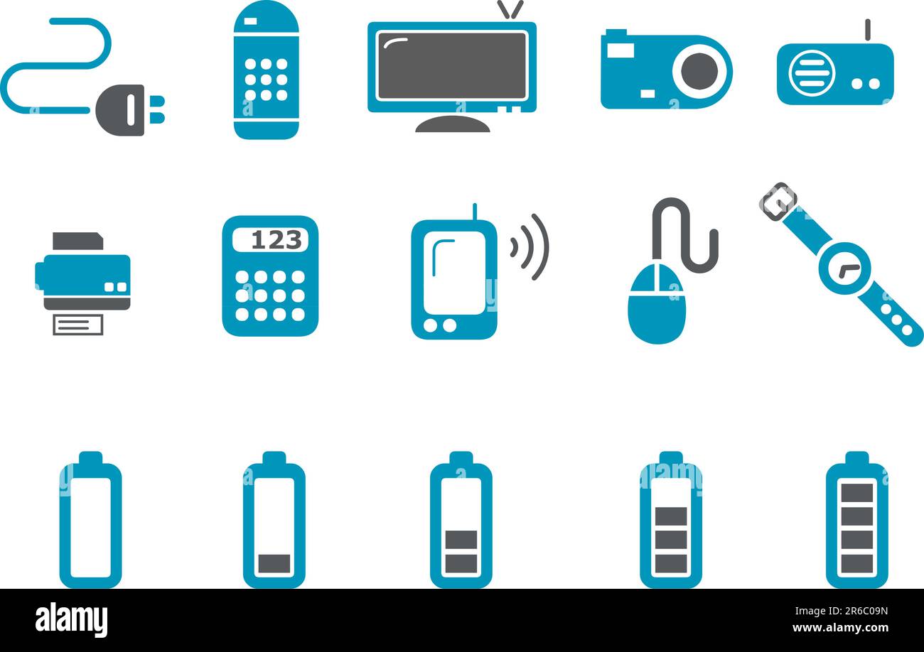 Vector icons pack - Blue Series, electronic collection Stock Vector ...