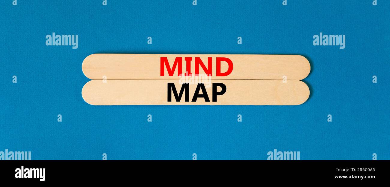 Mind map symbol. Concept words Mind map on beautiful wooden stick on a ...