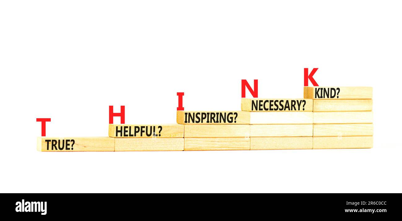 Think symbol. Concept words Think before you speak true helpful ...