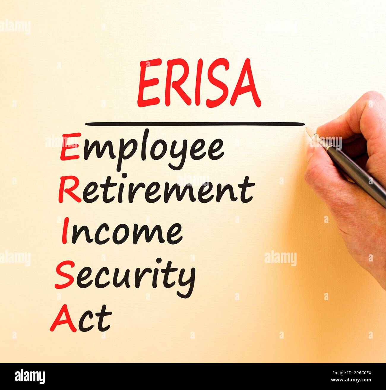 ERISA symbol. Concept words ERISA employee retirement income security ...