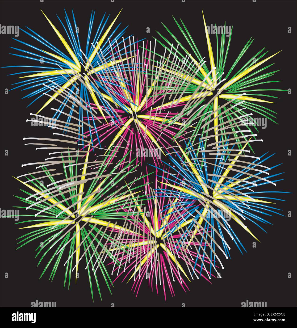 Fireworks show illustration Stock Vector Images - Alamy