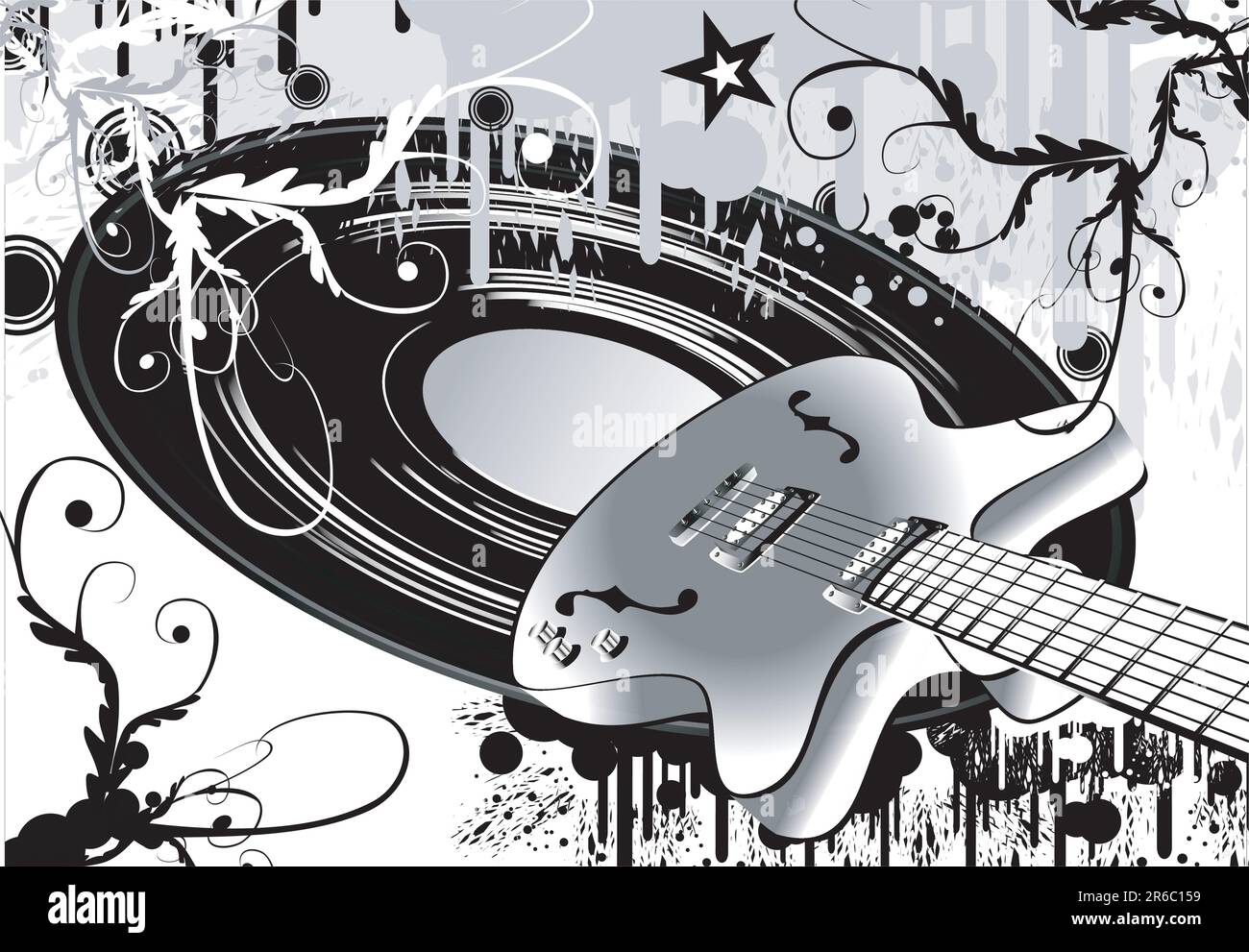 Guitar circle close up Stock Vector Images - Alamy