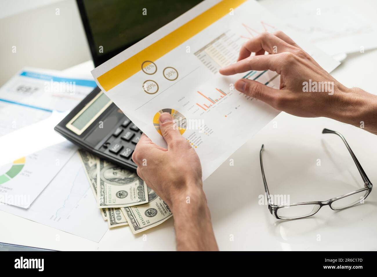 Financial printed paper charts, graphs and diagrams Stock Photo - Alamy