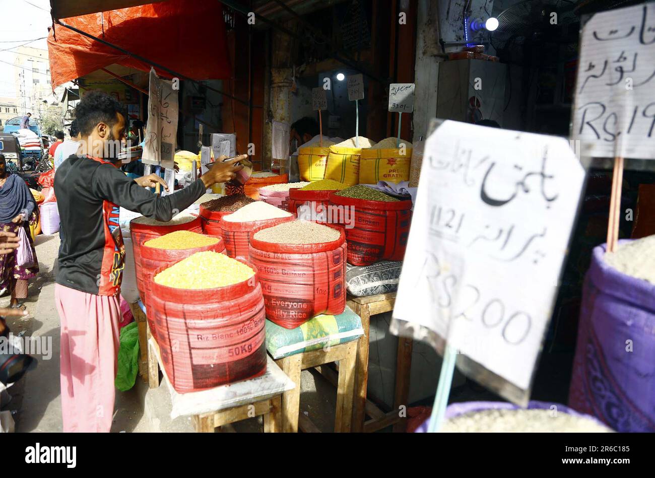 Karachi, Pakistan, June 8, 2023. Daily use items are being selling at ...