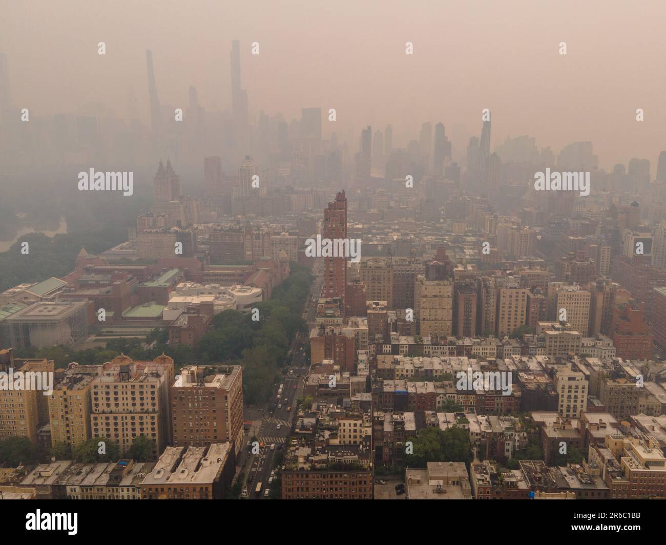 Serious air pollution over New York due to wildfires in Canada Stock ...