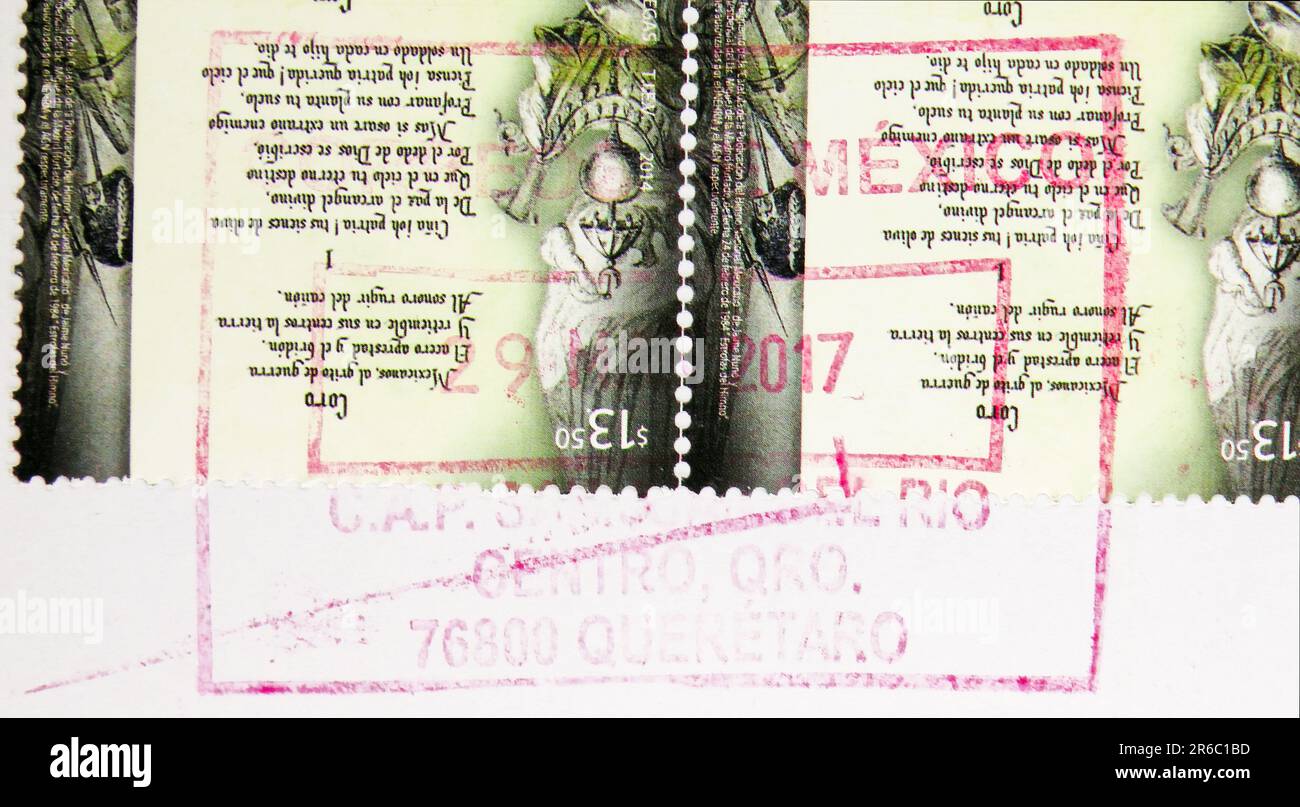Mexico post mark stamp hi-res stock photography and images - Alamy