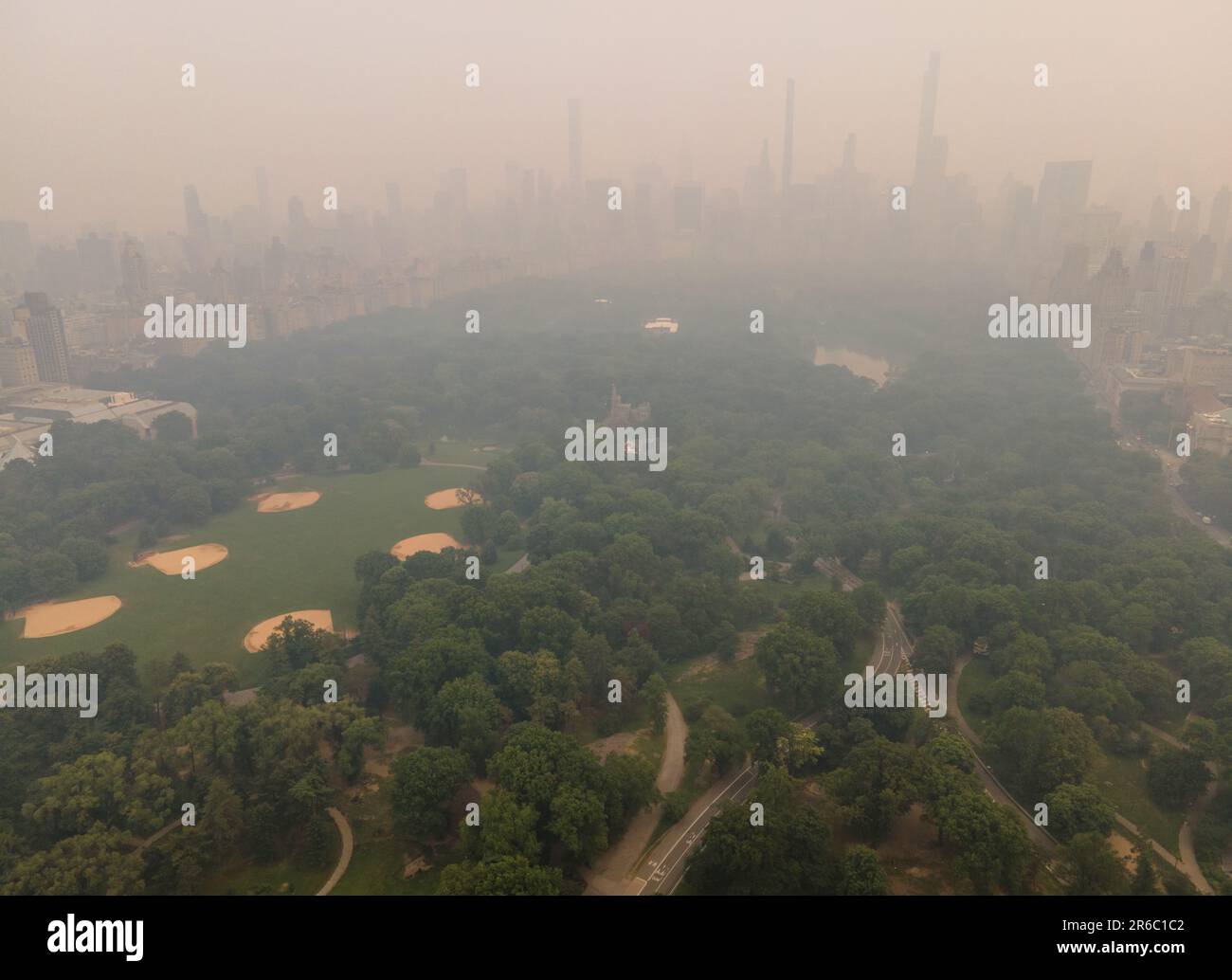 Serious air pollution over New York due to wildfires in Canada Stock ...