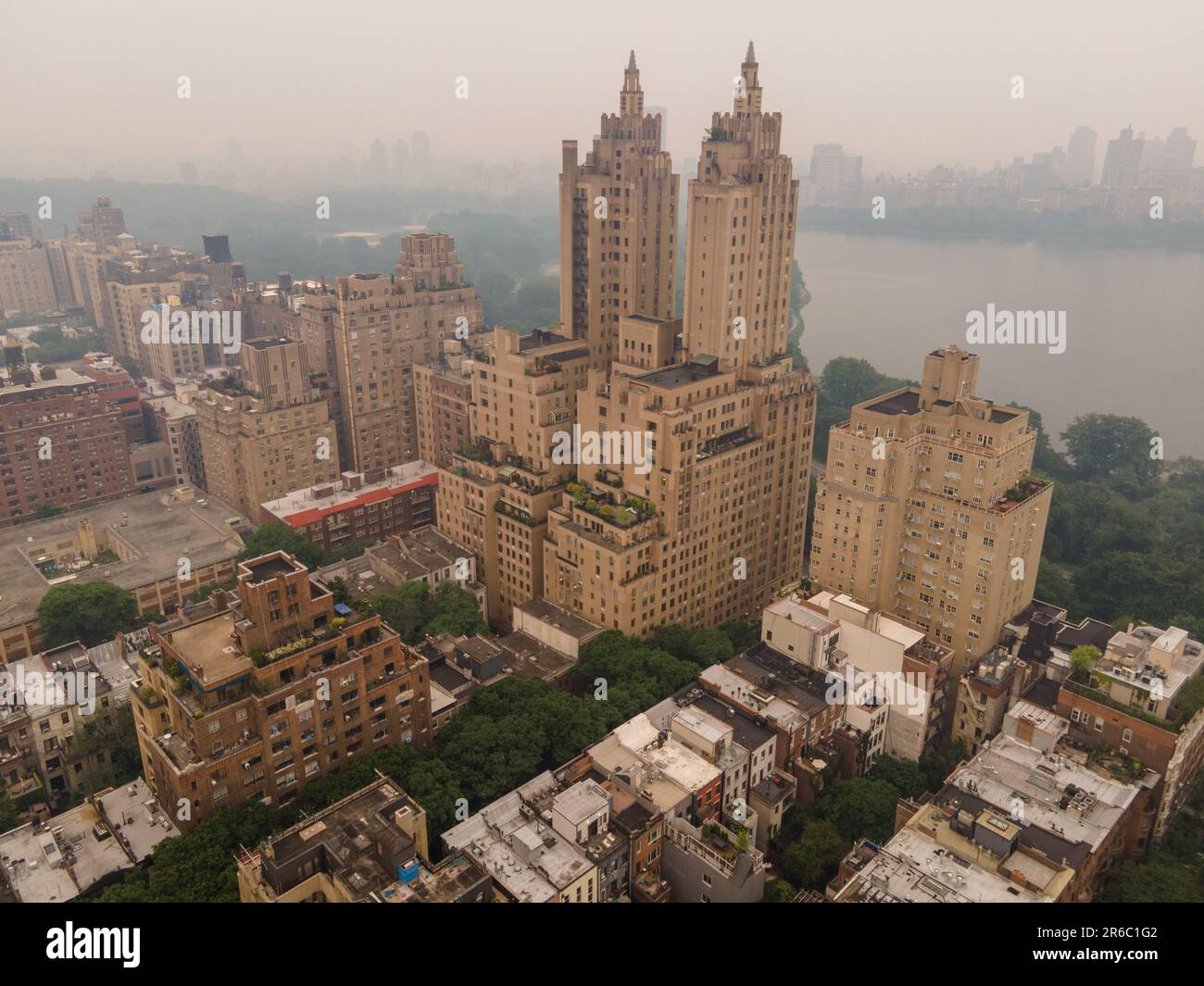 Serious air pollution over New York due to wildfires in Canada Stock ...