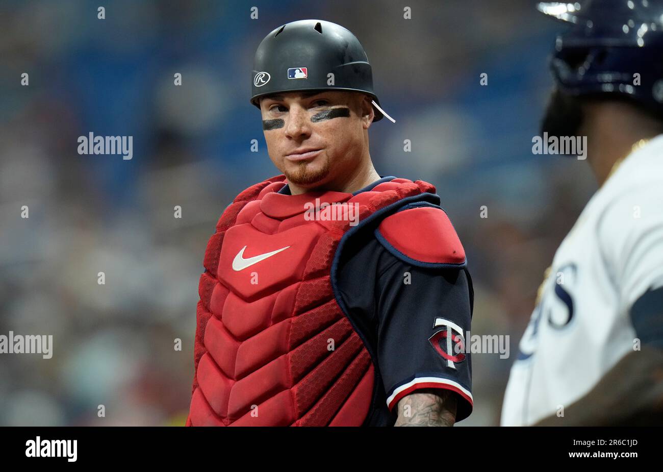 Minnesota Twins catcher Christian Vazquez against the Tampa Bay Rays ...