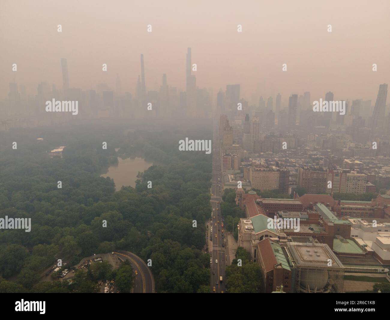 Serious air pollution over New York due to wildfires in Canada Stock ...