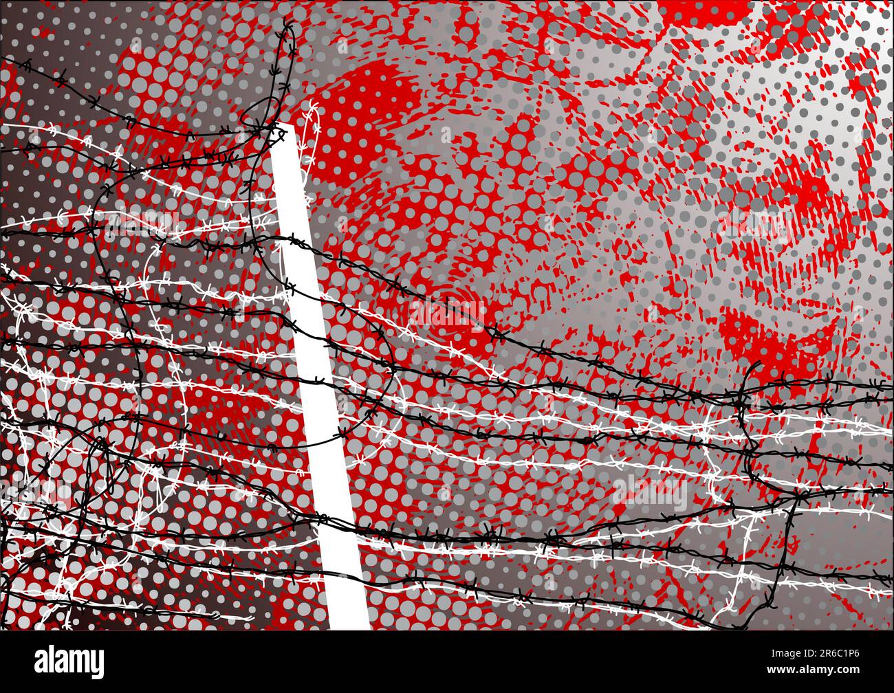 Vector illustration - grunge abstract background and barbed wire Stock ...